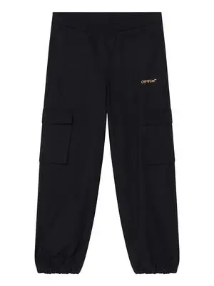 Off White Jogging Trousers With Logo - Black