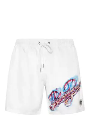 Philipp Plein Boxer Swim Shorts - White