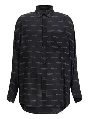 Balenciaga Logo-print Shirt - Black