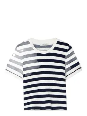 Suzie Kondi Capri Striped Terry T-shirt - Blue