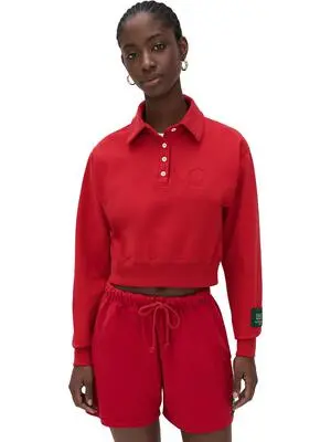 DANZY Cropped Polo - Red