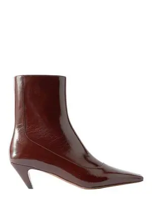 Stella McCartney Spur Glossed Ankle Boots - Brown