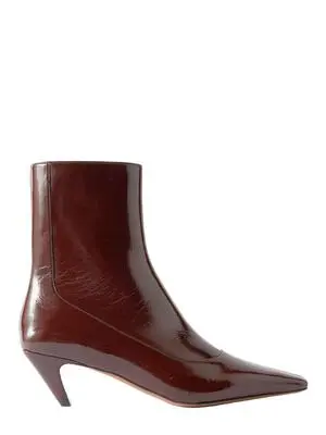 Stella McCartney Spur Glossed Ankle Boots Chocolate