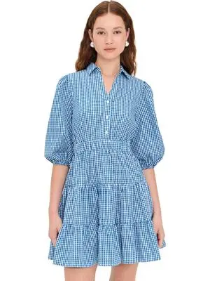 Playa Lucila Collared Mini Dress - Blue Gingham
