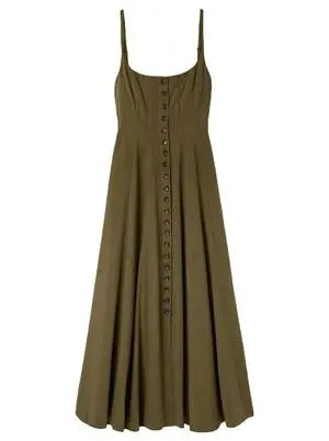 LA LIGNE Alba Woven Midi Dress - Green