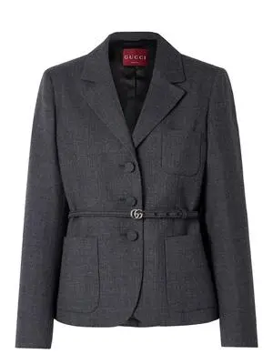 Gucci Grain De Poudre Wool Blazer - Gray