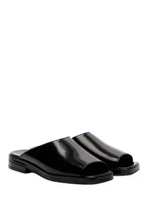 THE ROW Emi Leather Mules - Black