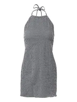 Hunza G Gingham Seersucker Minidress - Black