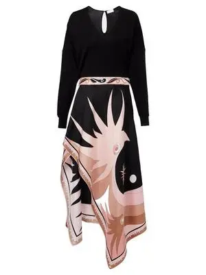 Emilio Pucci Stella Knitted Silk-blend Midi Dress - Black