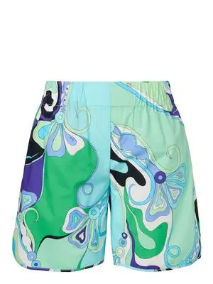 Emilio Pucci Orchidee Printed High-rise Shorts - Green