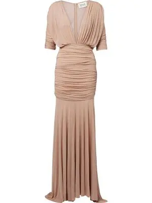 Tove Devi Semi-Sheer Maxi Dress Beige