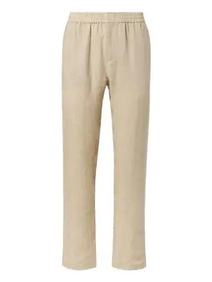 Sunspel Linen Straight Leg Pants - Beige