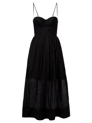 Zimmermann Rhiannon Gathered Corset Dress - Black