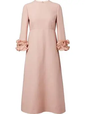 Valentino Garavani Ruffled Crêpe Couture Midi Dress - Pink