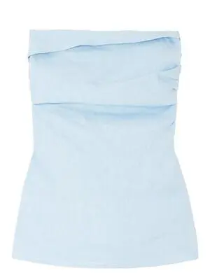 Faithfull The Brand Gathered Linen Tunic - Blue