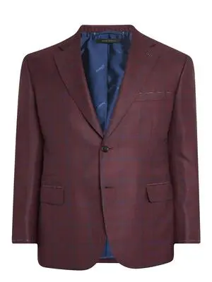 Brioni Wool Plaid Sport Coat - Bordeaux