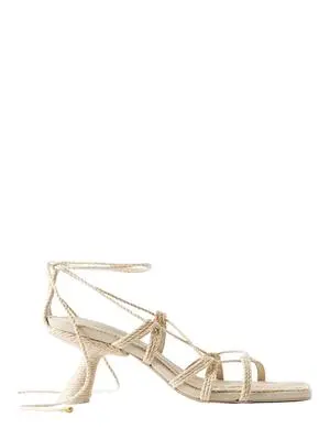 Cult Gaia Raisa Raffia Heeled Sandals - Neutrals