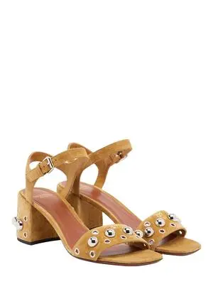 Valentino Garavani Nellcôte 60 Studded Suede Sandals - Brown