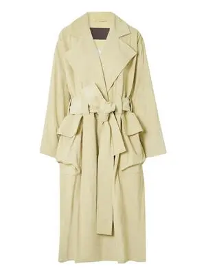 16Arlington Cinzia Belted Suede Trench Coat - Neutrals
