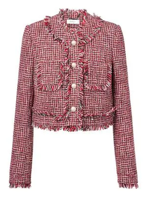 Safiyaa Wool-blend Tweed Jacket - Red