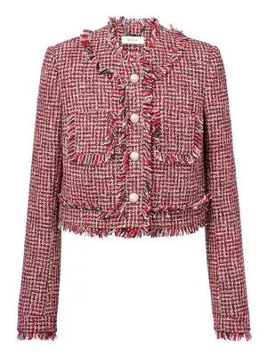 Safiyaa Wool-blend Tweed Jacket - Red