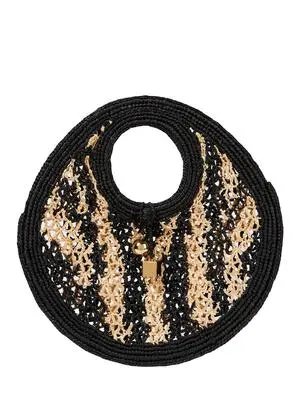 Jacquemus Spiaggia Small Raffia Shoulder Bag - Black