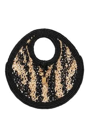 Jacquemus Spiaggia Small Raffia Shoulder Bag - Black