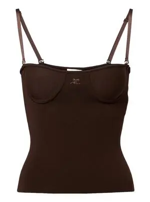 COURREGES Courrèges Logo Tank Top - Brown