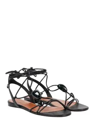 Zimmermann Gleam Leather Sandals - Black