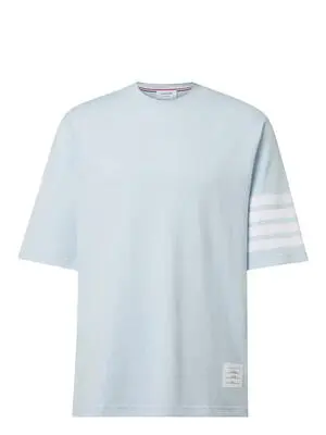 Thom Browne 4-bar Cotton Jersey T-shirt - Blue