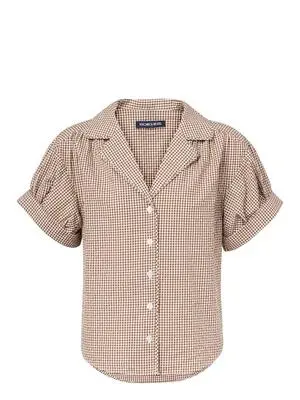 Veronica Beard Ilene Gingham Cotton-blend Shirt - Brown
