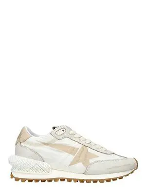 GOLDEN GOOSE Suede And Fabric Low-top Trainers - Beige Comb