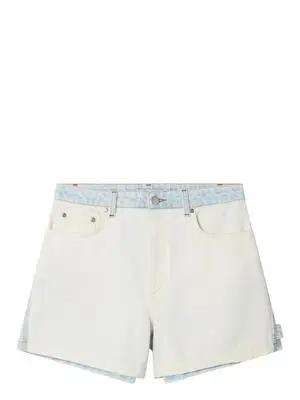Stella McCartney Paneled Denim Shorts - White/blue