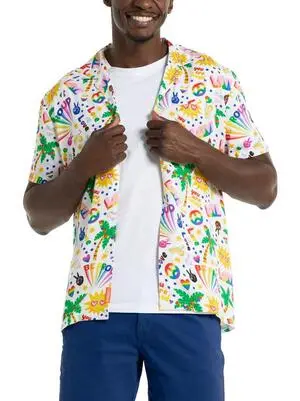 Opposuits Relaxed Fit Tropic Pride Icons Print Camp Shirt - White