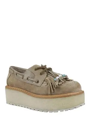 ZIGI Skipper Platform Wedge Loafer Taupe Suede