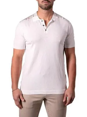MACEOO Tipped Colorblock Polo - White