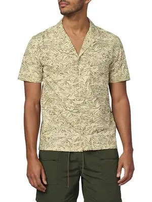 Joe's Jeans Abstract Cotton Camp Shirt - Tropical Green