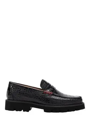 MARC NOLAN Adler Lug Sole Loafer - Black Croc
