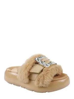 ZIGI Faux Fur Platform Sandal - Natural