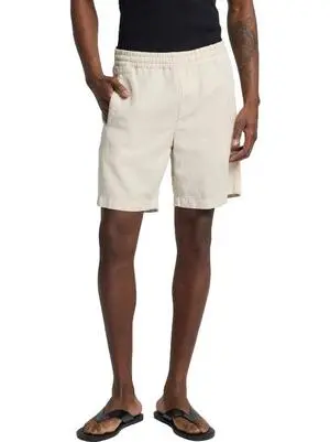 7 For All Mankind Relaxed Fit Cotton Blend Shorts - Bone