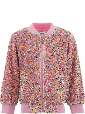 LOLA + THE BOYS Sequin Embellished Bomber Jacket - Pink