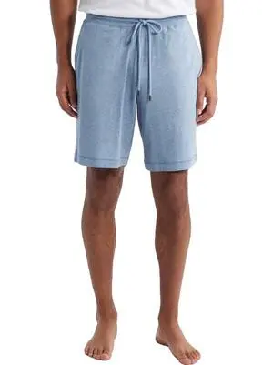 Daniel Buchler Stretch Cotton & Modal Drawstring Pajama Shorts - Blue Heather