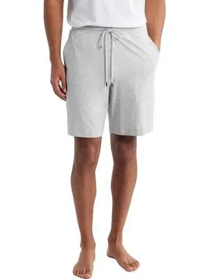 Daniel Buchler Stretch Cotton & Modal Drawstring Pajama Shorts - Grey Heather