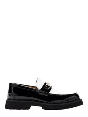MARC NOLAN Blake Bit Loafer - Black/ White Patent
