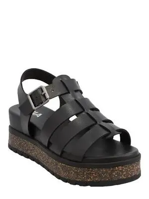 Mia Kaja Platform Fisherman Sandal - Black