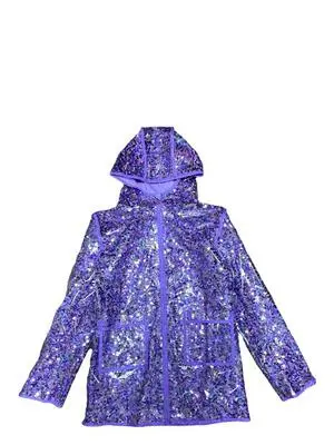 LOLA + THE BOYS Sequin Rain Jacket - Purple