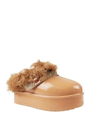 ZIGI Faux Fur Platform Slipper - Tan
