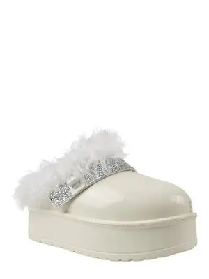 ZIGI Faux Fur Platform Slipper - White