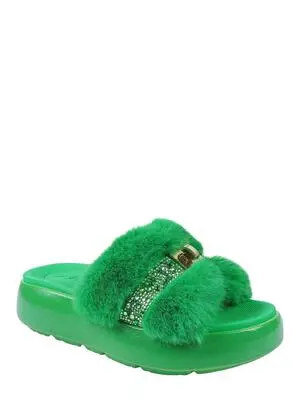 ZIGI Faux Fur Platform Sandal - Green