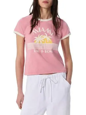 Rag & Bone Miami Cotton Graphic T-shirt - Blush